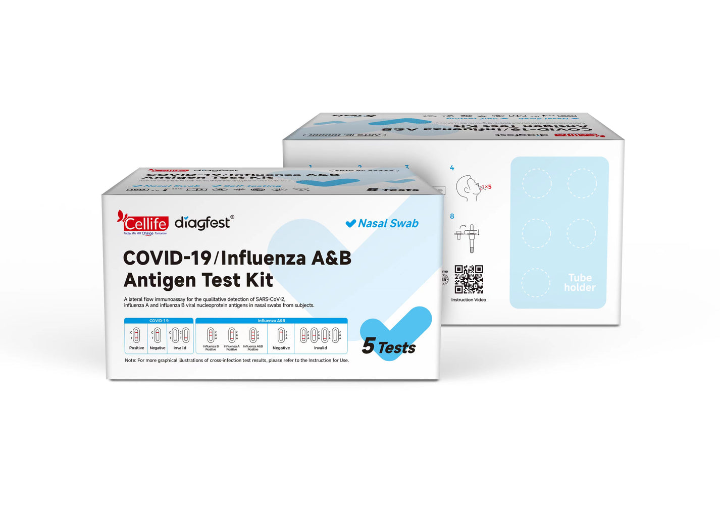 Cellife Diagfest COVID -19 / Influenza A & B 3-in-1 Combo Flu Rapid ...