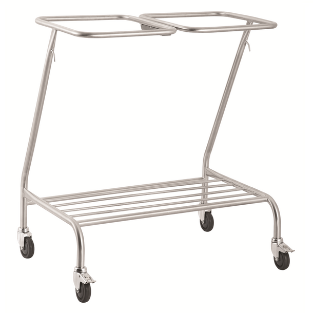 Pacific Medical Stainless Steel Double Linen Skip Trolley with lockabl ...